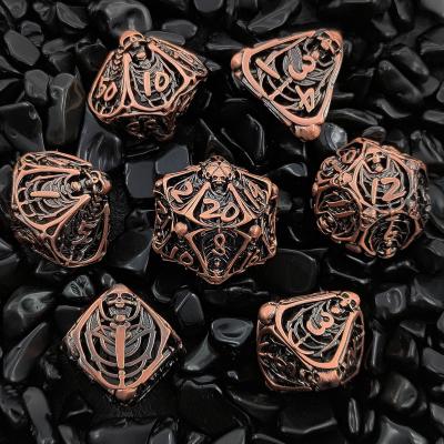 Cina Skull Metal Hollow Dice Set DND Dungeons And Dragons Polyhedral RPG Hollow Digital in vendita