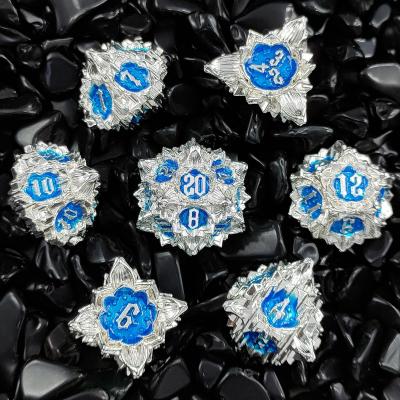 Cina Lotus Metal Dice Set DND Dungeons And Dragons TRPG Polyhedral COC D6 Board Game in vendita