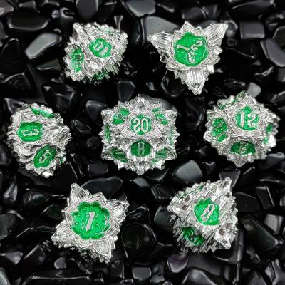 Cina Lotus Metal Dice Set DND Dungeons And Dragons TRPG Polyhedral COC D6 Board Game in vendita