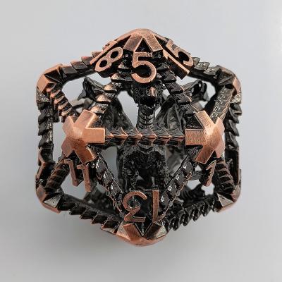 Cina 20 Sided Metal Hollow Dice D20 Large-Scale DND Polyhedral RPG Dungeons And Dragons in vendita