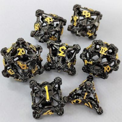 Cina Hollow Skull Multi  Face Metal Dice Set Dungeon And Dragon RPG#DND in vendita