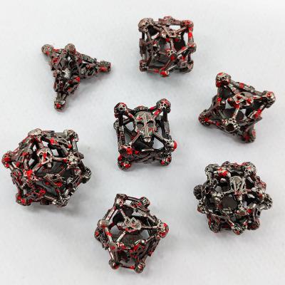 Cina Hollow Skull Multi  Face Metal Dice Set Dungeon And Dragon RPG#DND in vendita
