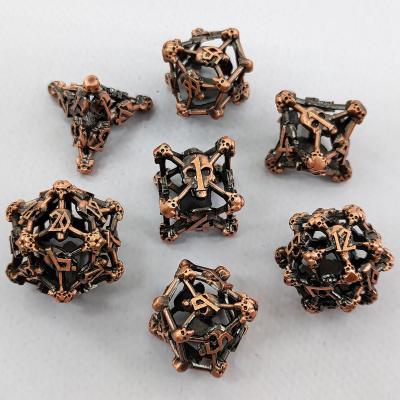 Cina Hollow Skull Multi  Face Metal Dice Set Dungeon And Dragon RPG#DND in vendita