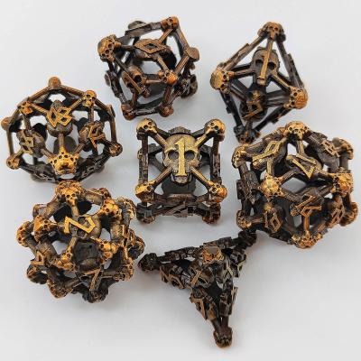 Cina Hollow Skull Multi  Face Metal Dice Set Dungeon And Dragon RPG#DND in vendita