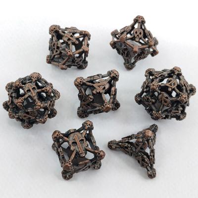 Cina Hollow Skull Multi  Face Metal Dice Set Dungeon And Dragon RPG#DND in vendita