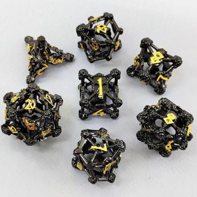 Cina Hollow Skull Multi  Face Metal Dice Set Dungeon And Dragon RPG#DND in vendita