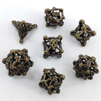 Cina Hollow Skull Multi  Face Metal Dice Set Dungeon And Dragon RPG#DND in vendita