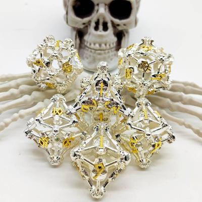 Cina Hollow Skull Multi  Face Metal Dice Set Dungeon And Dragon RPG#DND in vendita