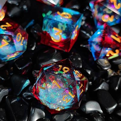 Cina Flow Sand Multi Color Resin Dice Set DND Cruzu'S Call RPG#COC in vendita