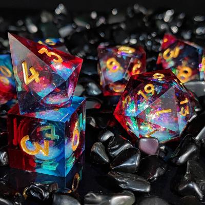 Cina Flow Sand Multi Color Resin Dice Set DND Cruzu'S Call RPG#COC in vendita