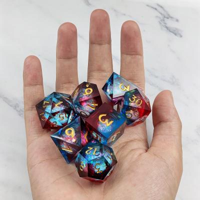 Cina Flow Sand Multi Color Resin Dice Set DND Cruzu'S Call RPG#COC in vendita
