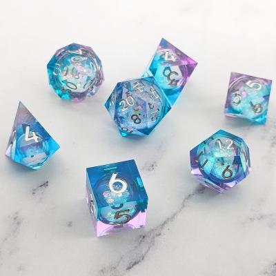 Cina Flow Sand Multi Color Resin Dice Set DND Cruzu'S Call RPG#COC in vendita
