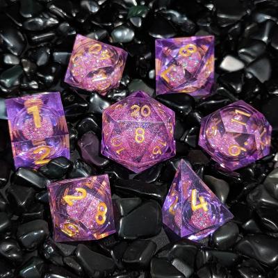 Cina Flow Sand Multi Color Resin Dice Set DND Cruzu'S Call RPG#COC in vendita