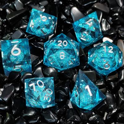 Cina Flow Sand Multi Color Resin Dice Set DND Cruzu'S Call RPG#COC in vendita