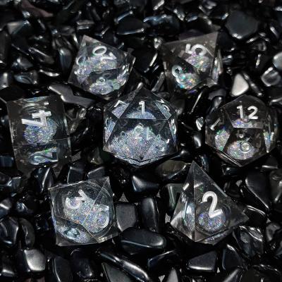 Cina Flow Sand Multi Color Resin Dice Set DND Cruzu'S Call RPG#COC in vendita