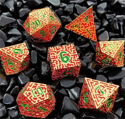 Cina Solid Maze Multi -Faceted Metal Dice DND#RPG Dungeon And Long Crusu in vendita