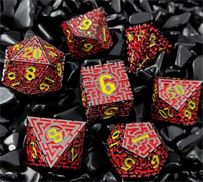Cina Solid Maze Multi -Faceted Metal Dice DND#RPG Dungeon And Long Crusu in vendita