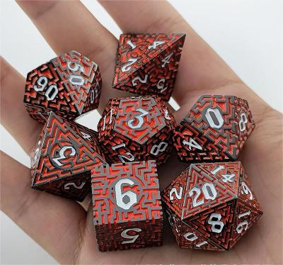 Cina Solid Maze Multi -Faceted Metal Dice DND#RPG Dungeon And Long Crusu in vendita