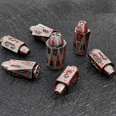 Cina Bullet Head Multiface Metal Dice Set Desktop Game DND#RPG#COC in vendita