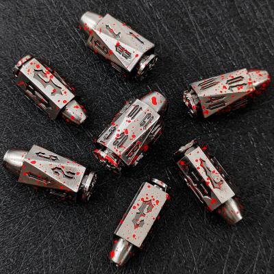 Cina Bullet Head Multiface Metal Dice Set Desktop Game DND#RPG#COC in vendita