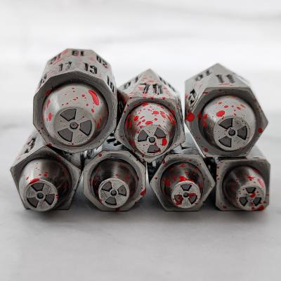 Cina Bullet Head Multiface Metal Dice Set Desktop Game DND#RPG#COC in vendita