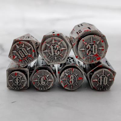 Cina Bullet Head Multiface Metal Dice Set Desktop Game DND#RPG#COC in vendita