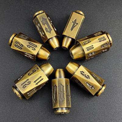 Cina Bullet Head Multiface Metal Dice Set Desktop Game DND#RPG#COC in vendita