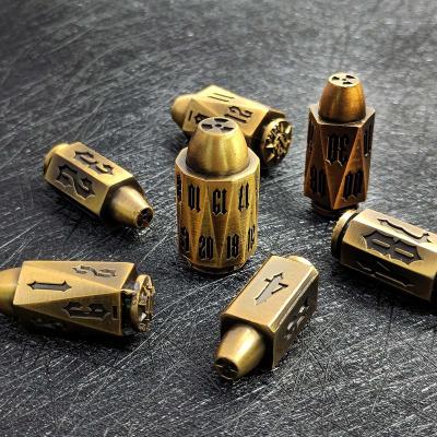 Cina Bullet Head Multiface Metal Dice Set Desktop Game DND#RPG#COC in vendita