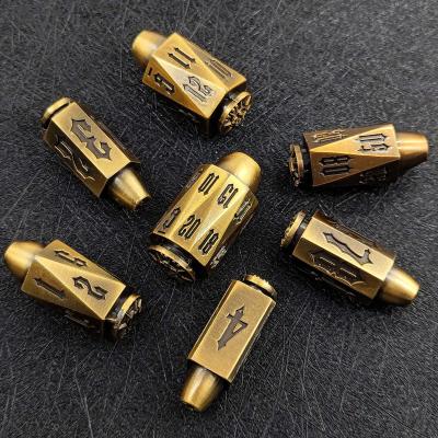 Cina Bullet Head Multiface Metal Dice Set Desktop Game DND#RPG#COC in vendita