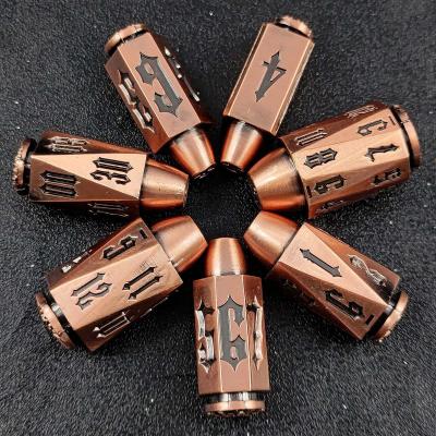 Cina Bullet Head Multiface Metal Dice Set Desktop Game DND#RPG#COC in vendita