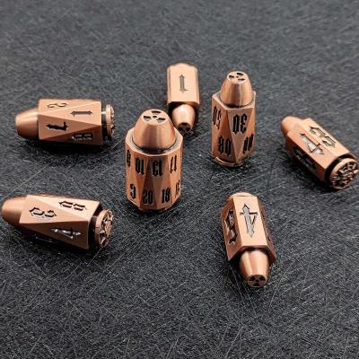Cina Bullet Head Multiface Metal Dice Set Desktop Game DND#RPG#COC in vendita