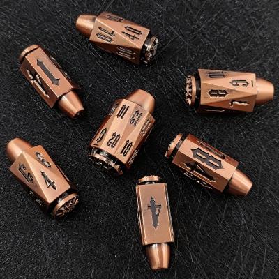 Cina Bullet Head Multiface Metal Dice Set Desktop Game DND#RPG#COC in vendita