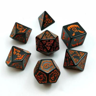 中国 Polymodial Resin Dice 7PCS RPG Dice Set D4 D6 D8 D10 D12 D20 D20 販売のため