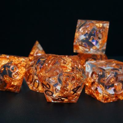 Cina Yellow Flurry Line RPG Resin Dice Set Krusu DND For Gifts And Collections in vendita