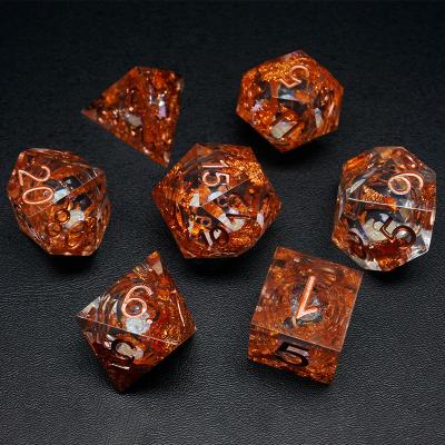 Cina Yellow Flurry Line RPG Resin Dice Set Krusu DND For Gifts And Collections in vendita