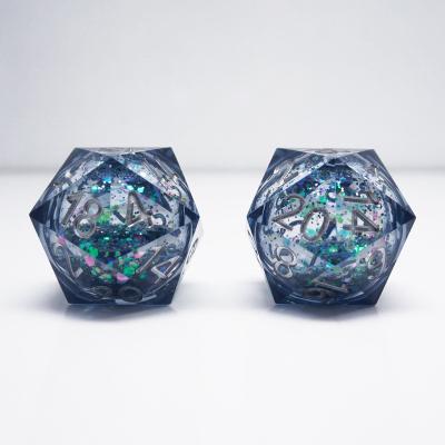 Cina One Sequined Liquid Flow Sand Resin Dice# Dnd#Rpg#Coc Smooth Edge in vendita