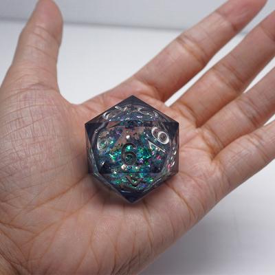 Cina One Sequined Liquid Flow Sand Resin Dice# Dnd#Rpg#Coc Smooth Edge in vendita