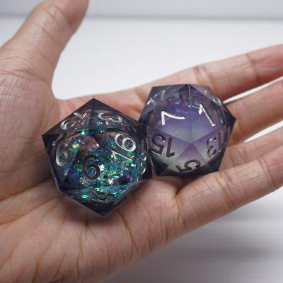 Cina One Sequined Liquid Flow Sand Resin Dice# Dnd#Rpg#Coc Smooth Edge in vendita
