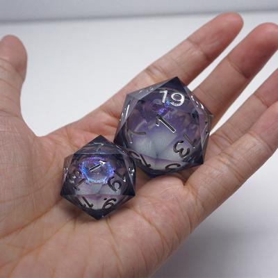 Cina One Sequined Liquid Flow Sand Resin Dice# Dnd#Rpg#Coc Smooth Edge in vendita