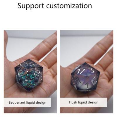 Cina One Sequined Liquid Flow Sand Resin Dice# Dnd#Rpg#Coc Smooth Edge in vendita