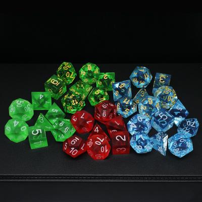 Cina Multi -Color Resin material Dice Set#Rpg#Dnd#Coc Transparent in vendita