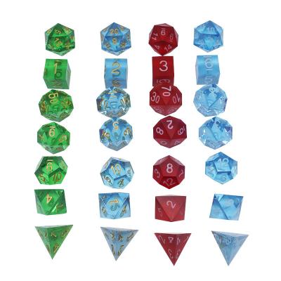 Cina Multi -Color Resin material Dice Set#Rpg#Dnd#Coc Transparent in vendita