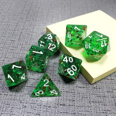 中国 Sprite green crystal Resin Boarding Dice Set  dnd dice 販売のため
