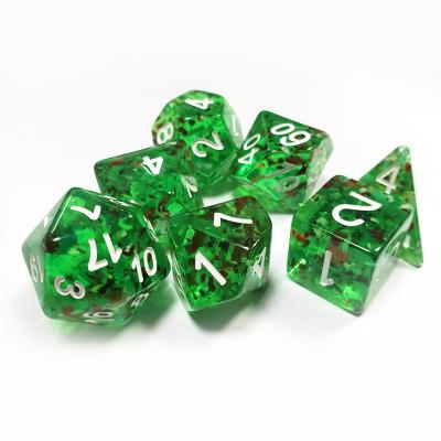 中国 Sprite green crystal Resin Boarding Dice Set  dnd dice 販売のため