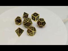 Polyhedron Black Metal DND Dice Sturdy Nontoxic High Temperature
