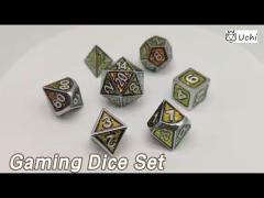 Metal Gaming Dice Set Hand Carved Portable Odorless For Role Playing
