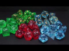 Transparent multi -color resin dice set#rpg#dnd#coc