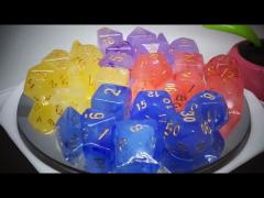 A trace of orange smoke resin desktop game multi -face dice set dnd dice