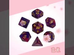 Red, purple and black three -color resin dice suite dragon and dungeon dnd dice