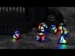 Plastic LED Luminous Dice Rechargeable Football Table Game Multi Faced Dice Set